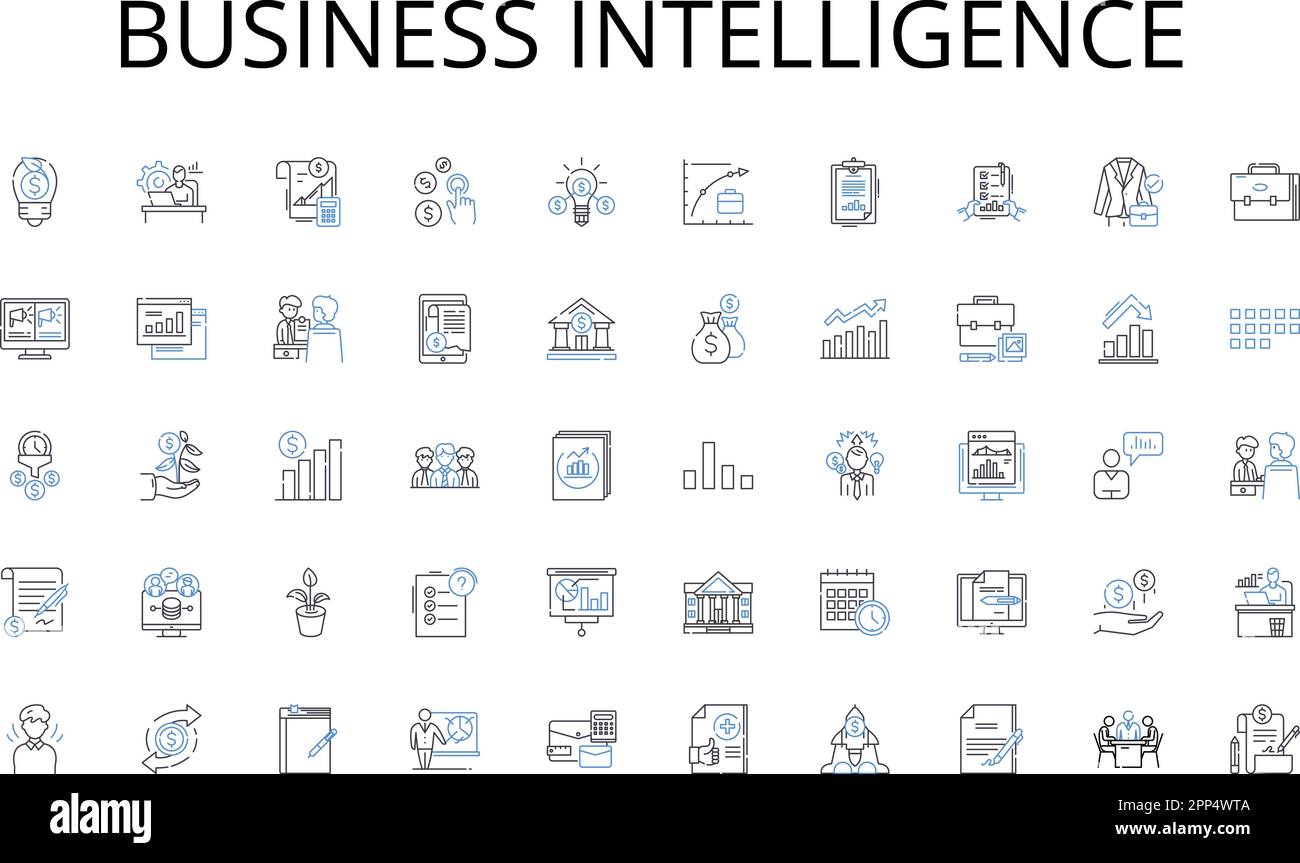 Business Intelligence line icons collection. Oversight, Supervision ...