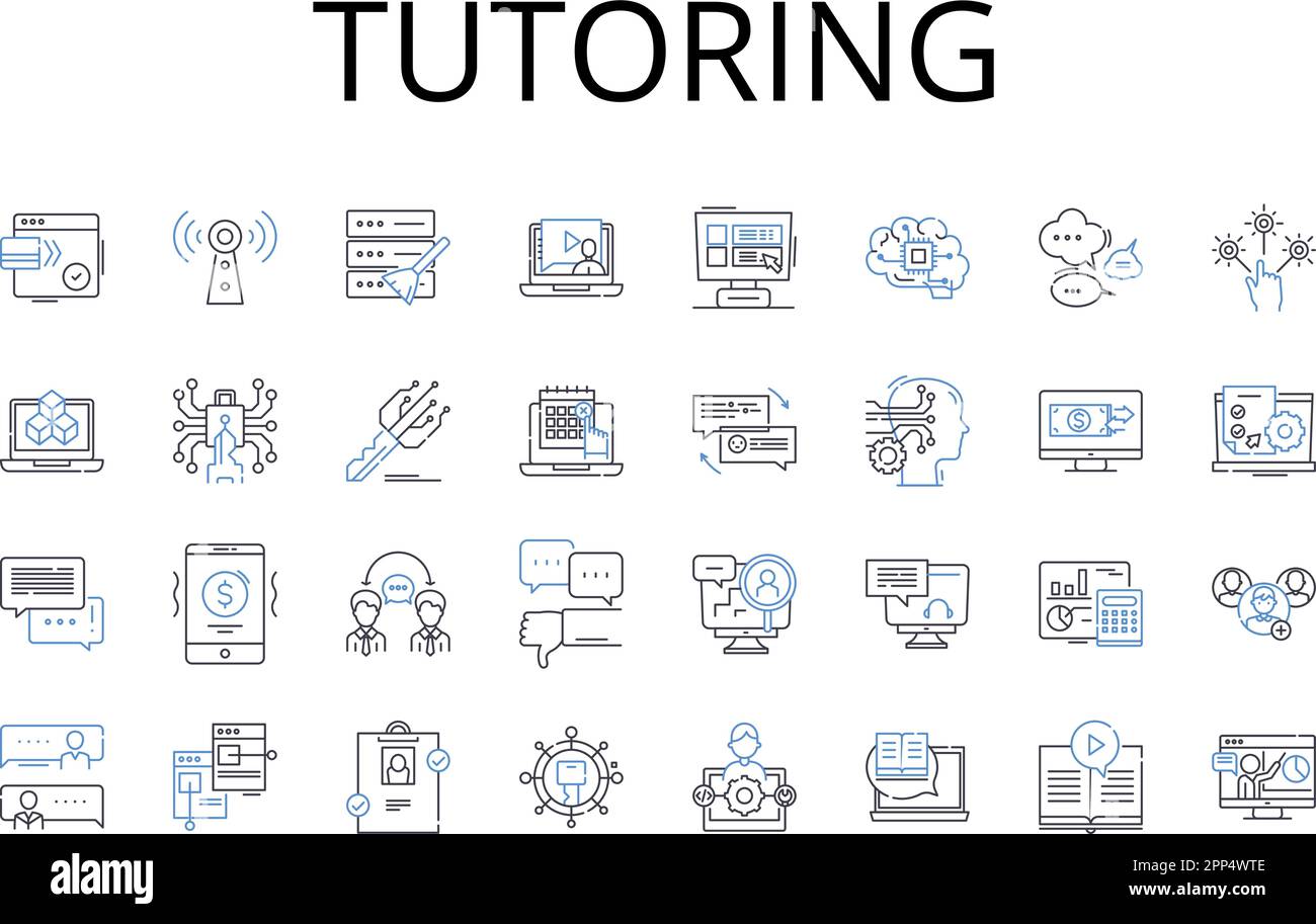 Tutoring line icons collection. Coaching, Mentoring, Advising ...