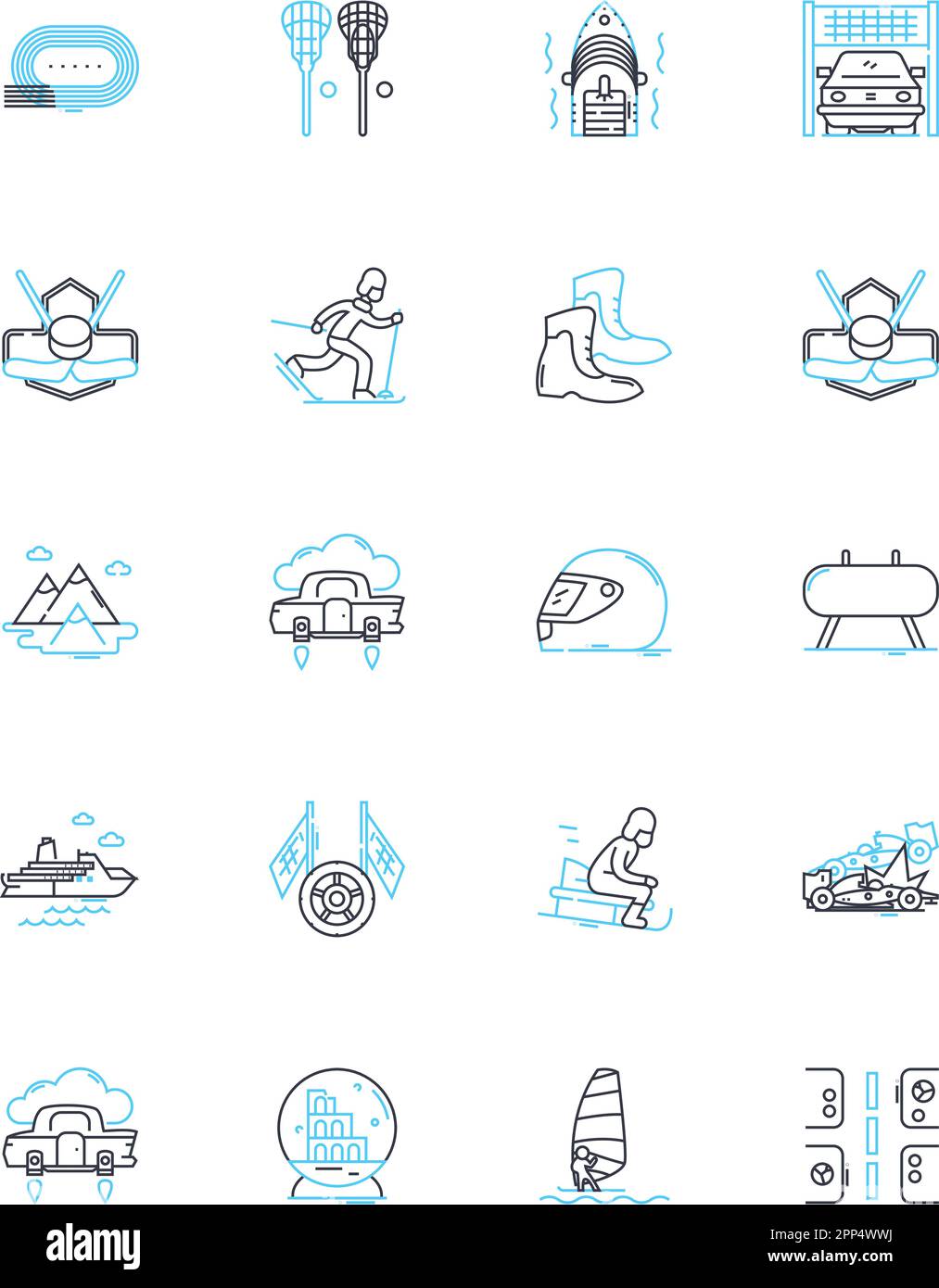 Amusement pastime linear icons set. Thrills, Fun, Entertainment, Joy ...