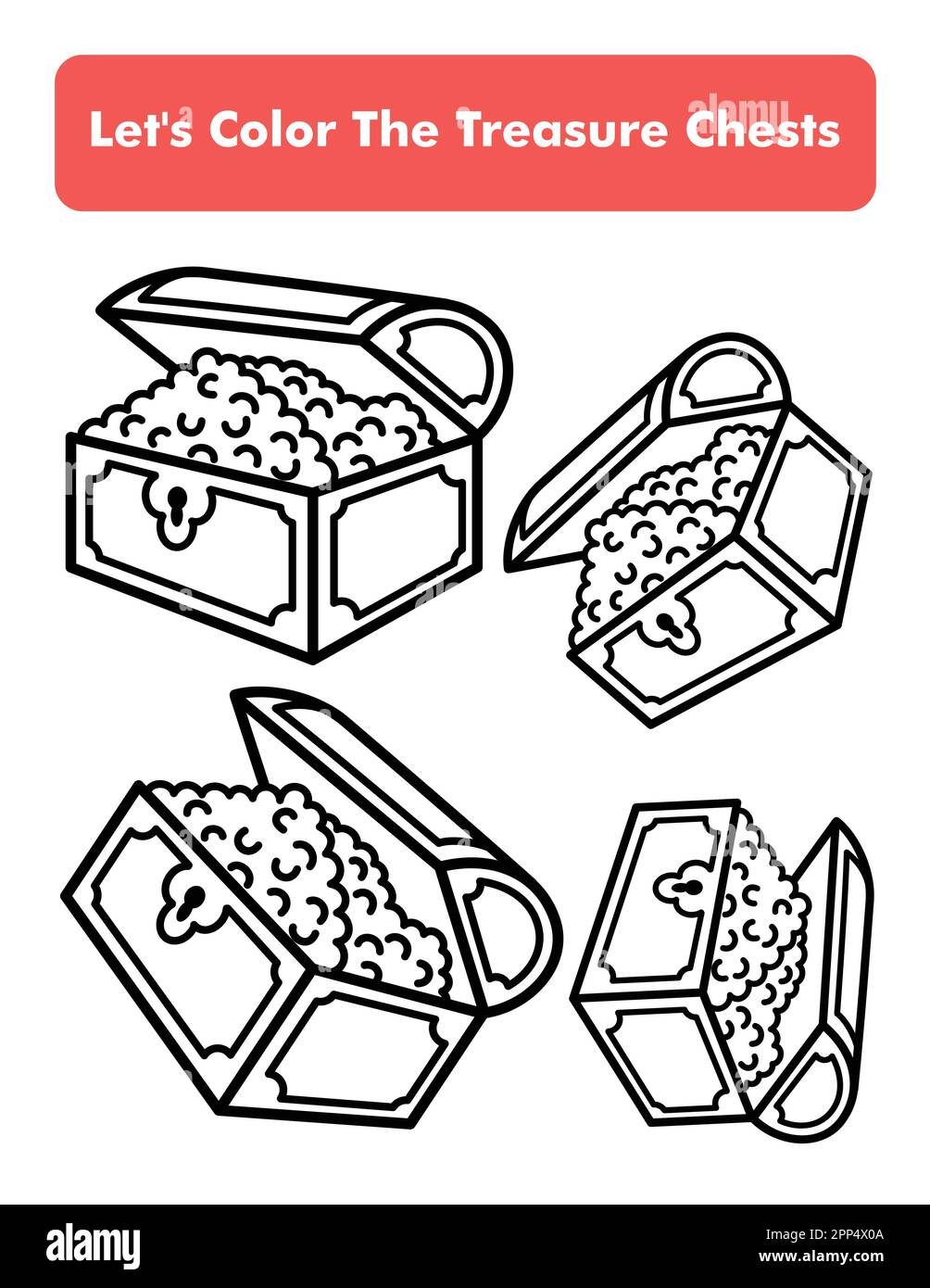 Treasure box coloring page Stock Vector Images - Alamy