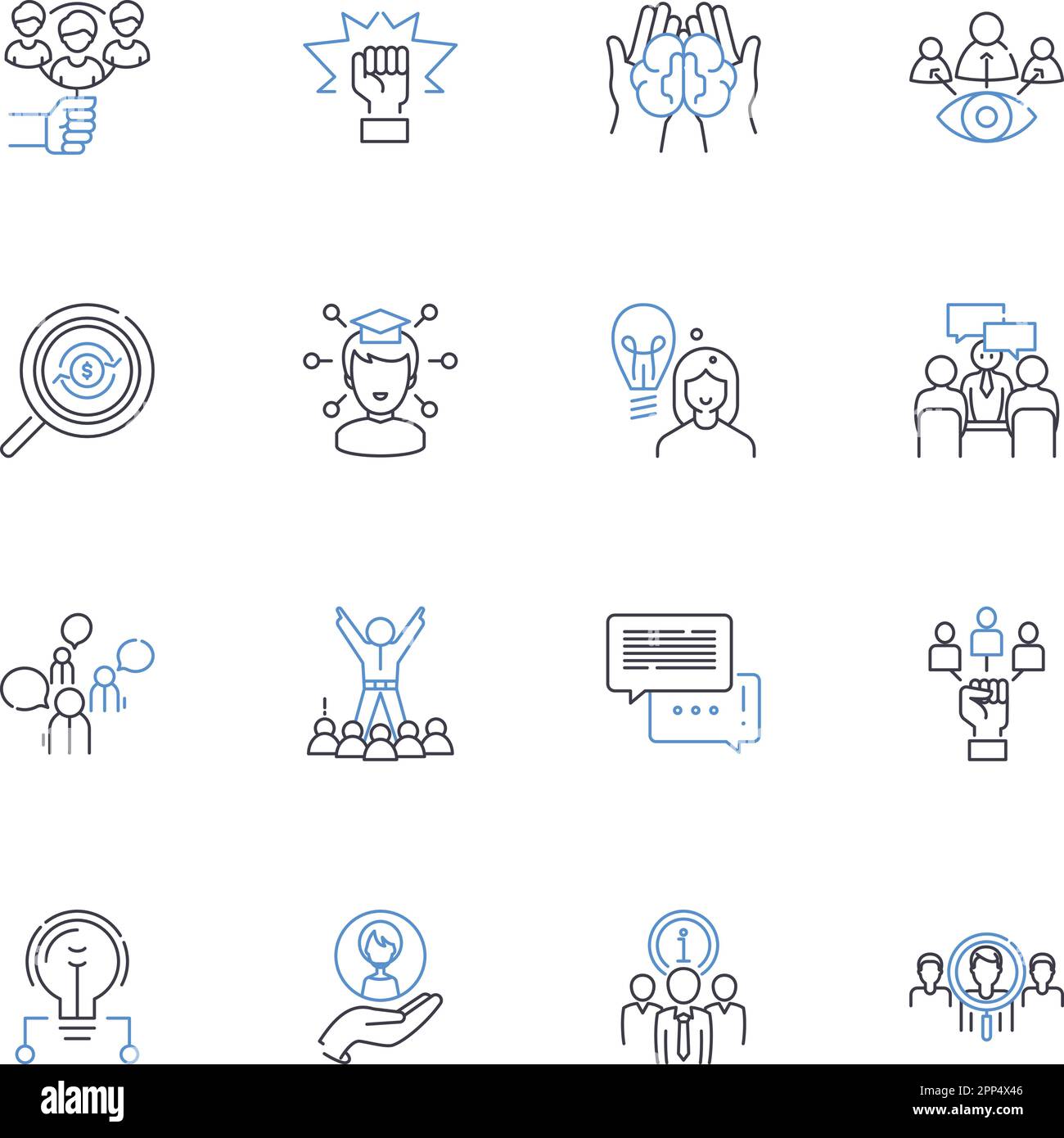 Employee investigating line icons collection. Misconduct, Ethics ...