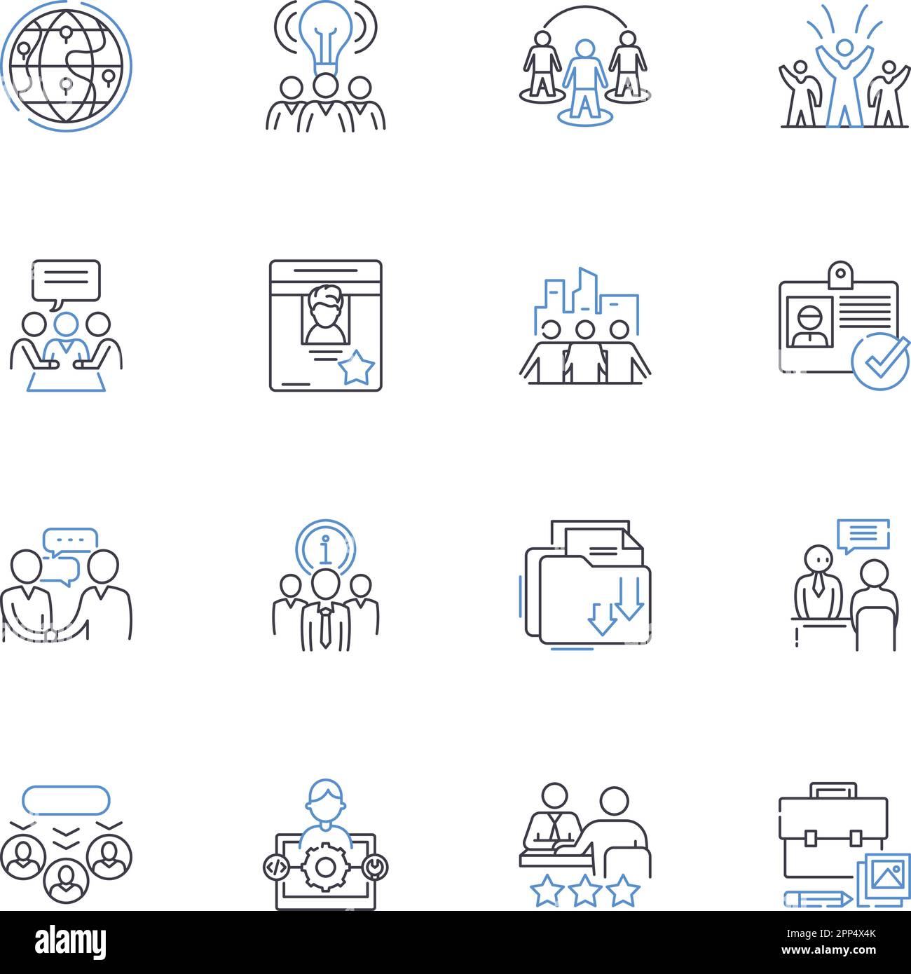Investment trust line icons collection. Diversification, Assets ...