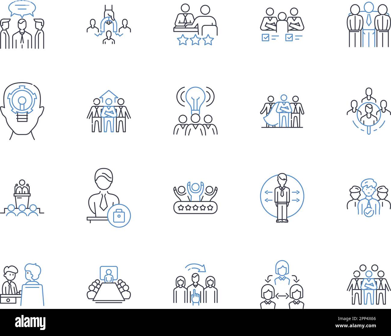 Governance ideation line icons collection. Transparency, Accountability ...