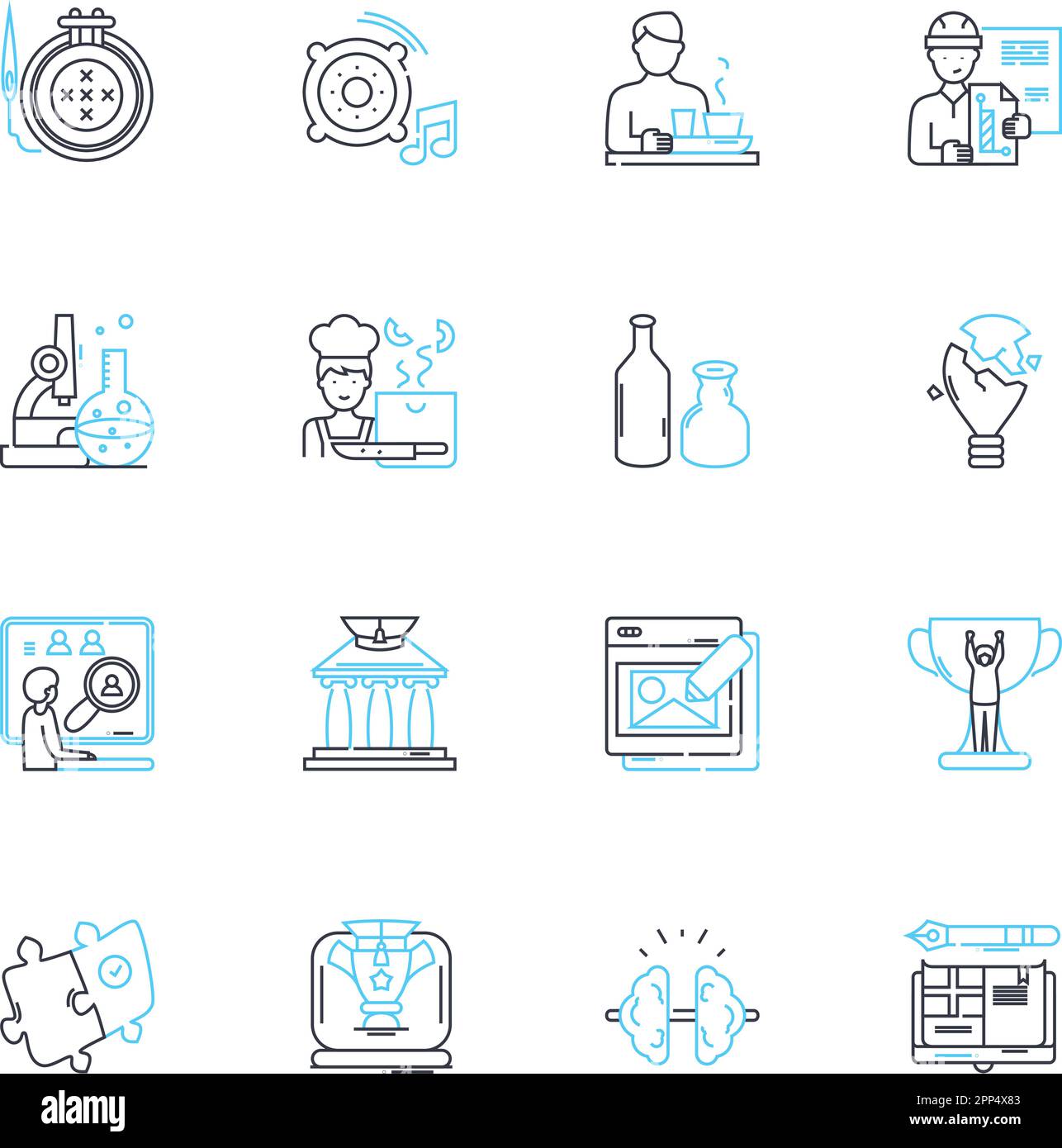 Knowledge building linear icons set. Collaboration, Research, Learning ... Knowledge building linear icons set. Collaboration, Research, Learning ...