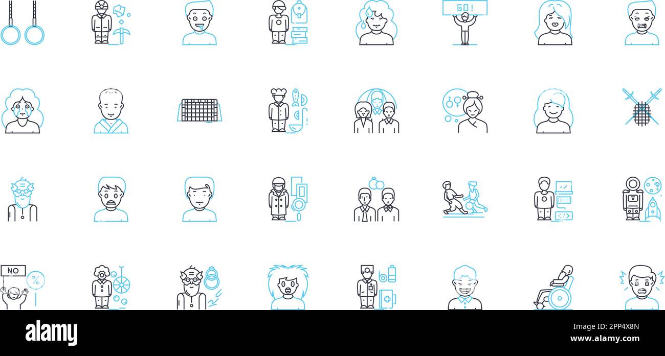 Relationship counselling linear icons set. Communication, Trust ...