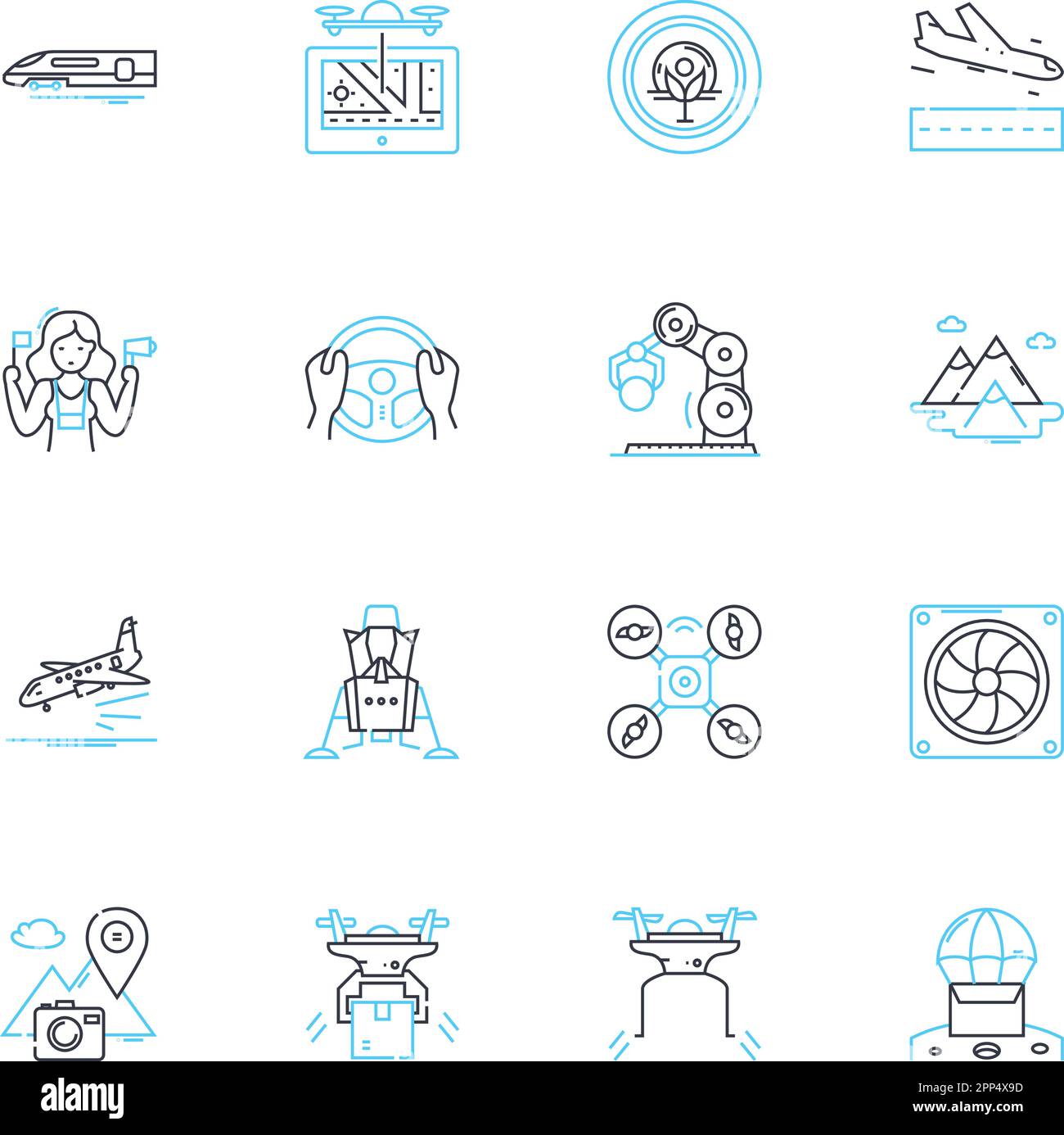 Supply chain linear icons set. Logistics, Procurement, Inventory ...