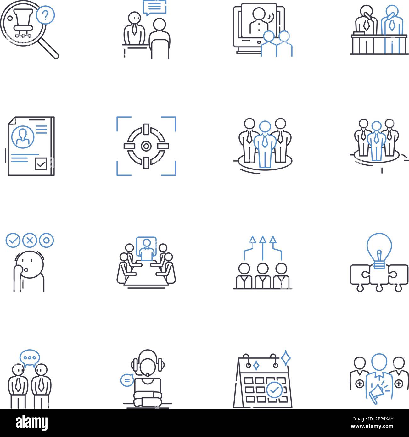 Security staff line icons collection. Vigilant, Alert, Trained ...