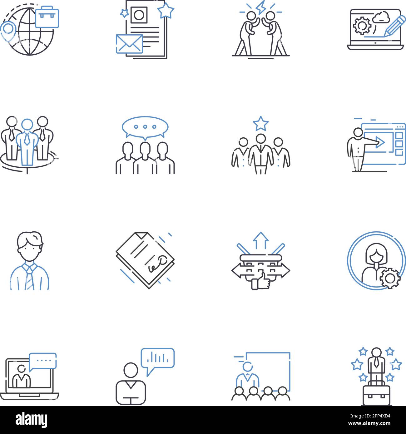 Staff training line icons collection. Development, Education, Learning ...