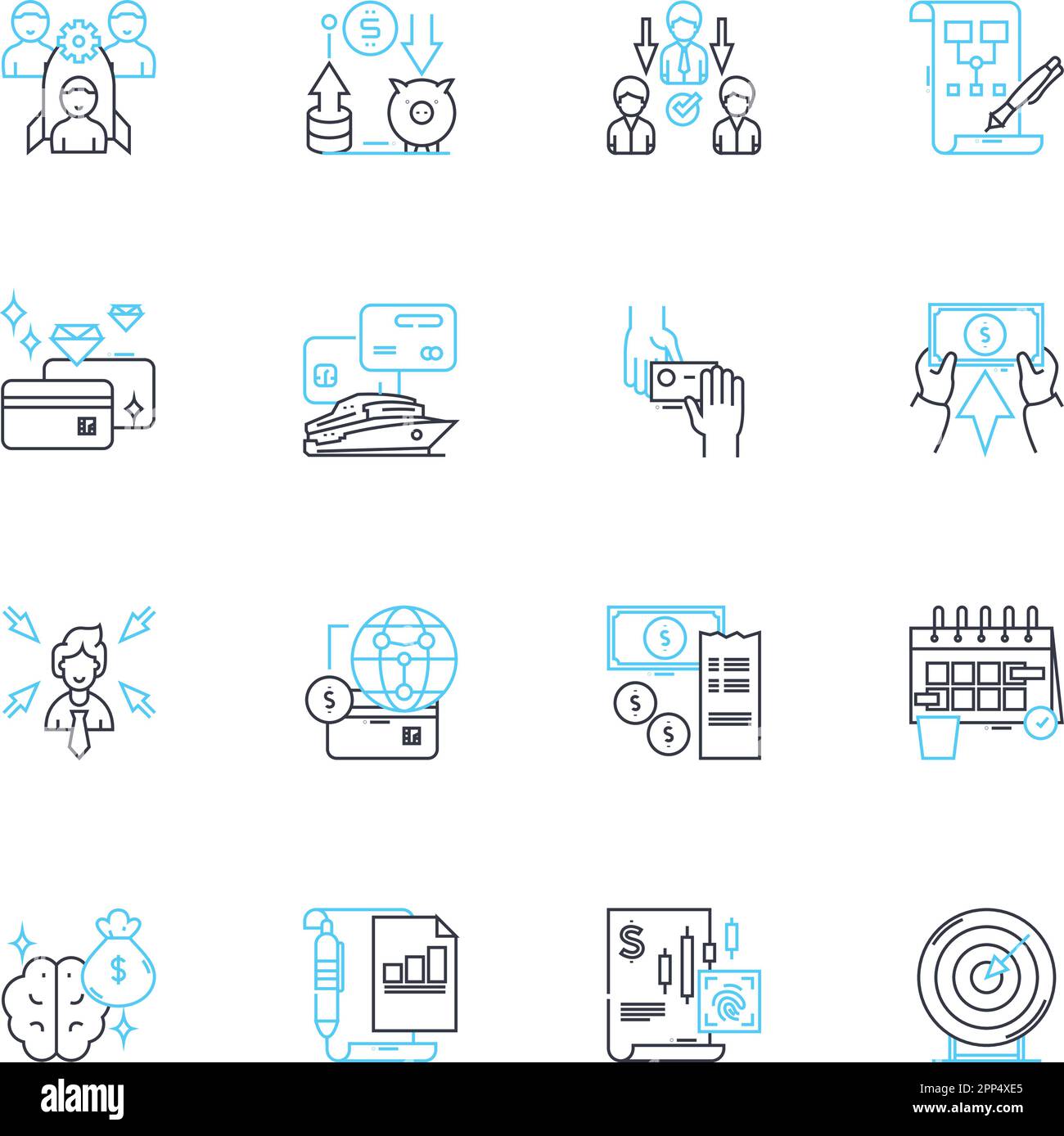 Interior Design For Workspace Linear Icons Set Productivity