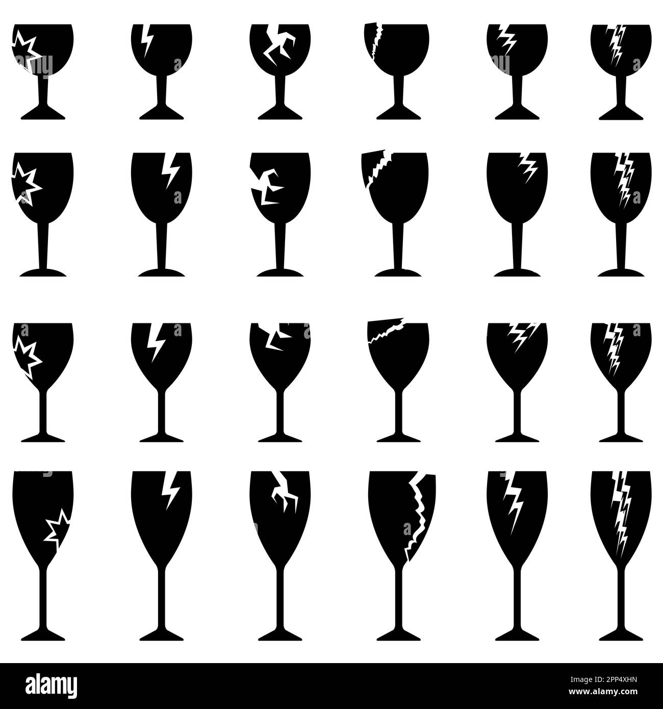 Cargo Warning Sings. Sticker Fragile Handle with Care. Shipping Glass ...