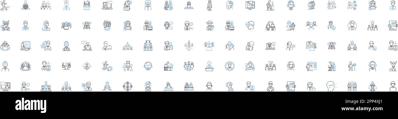 Work line icons collection. Job, Career, Employment, Labor, Profession ...