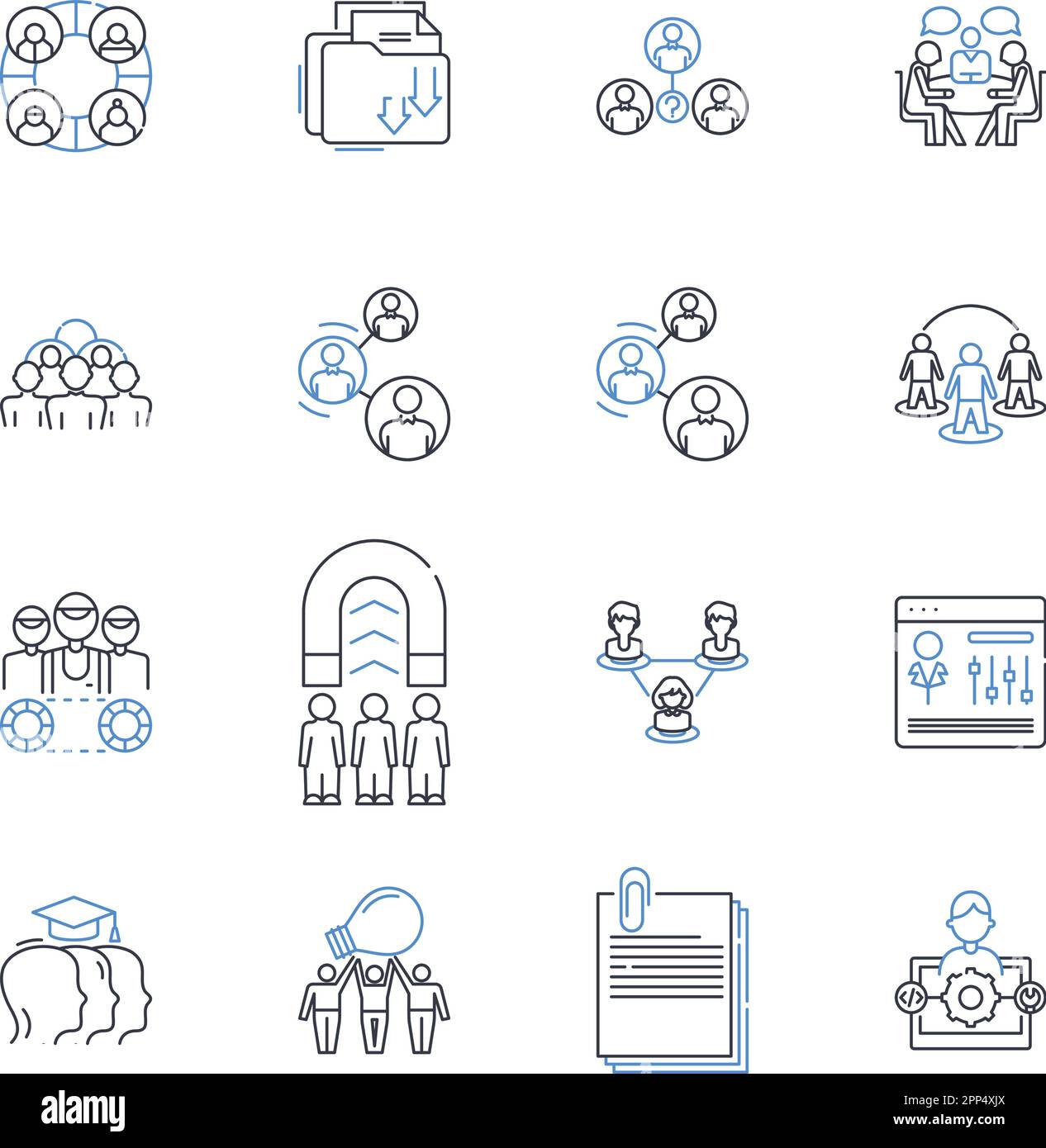 Trade council line icons collection. Commerce, Association, Alliance ...