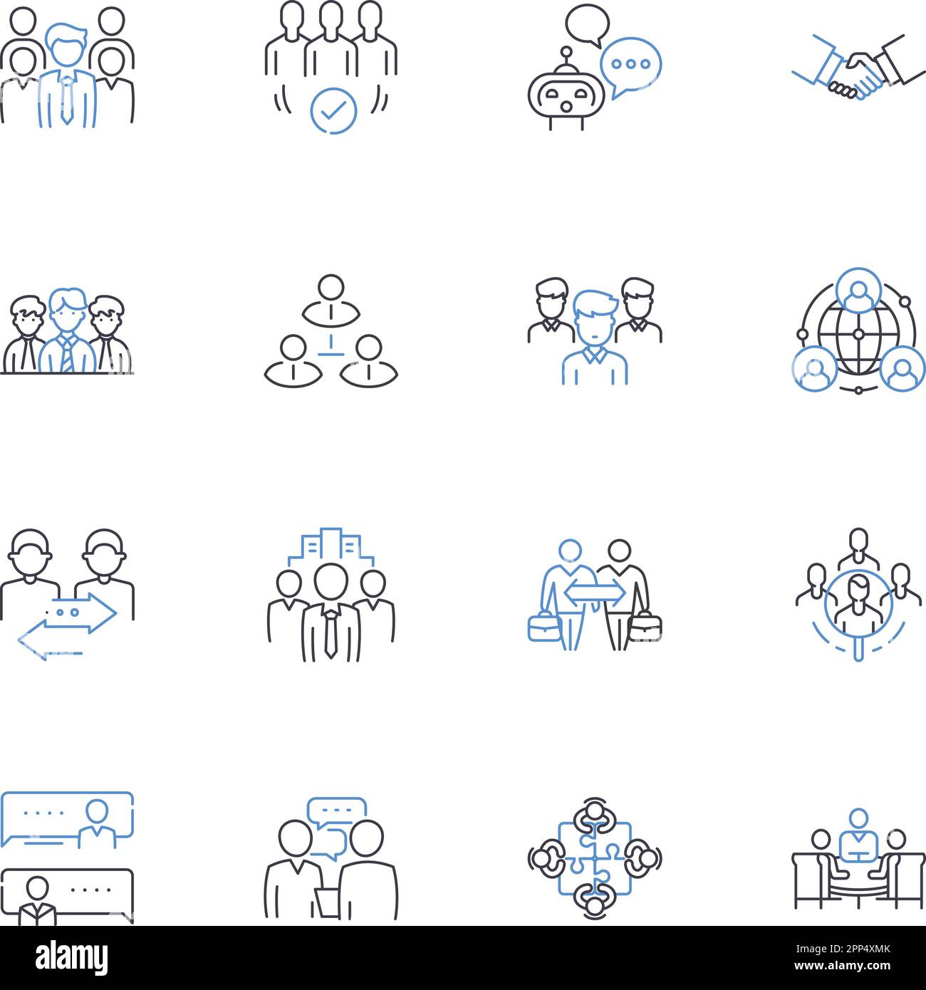 Integration Line Icons Collection Consolidation Fusion Merge