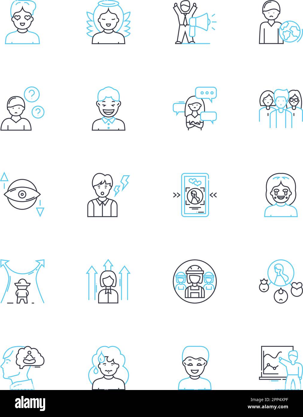 Effective communication linear icons set. Clarity, Listening, Empathy ...