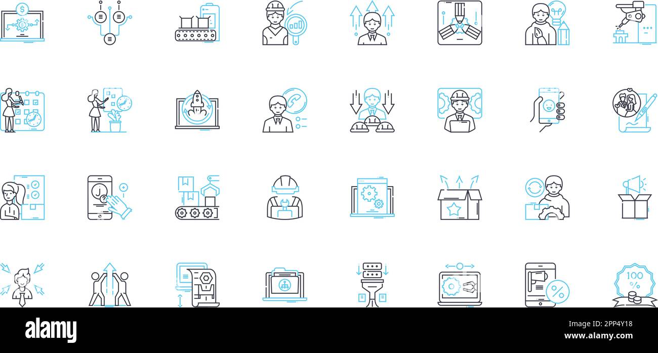 Brand management linear icons set. Strategy, Branding, Identity ...