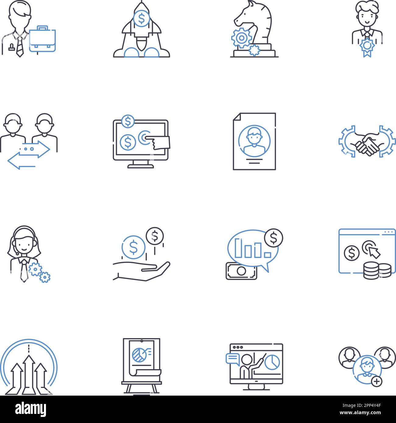 Leadership aptitude line icons collection. Visionary, Decisive ...