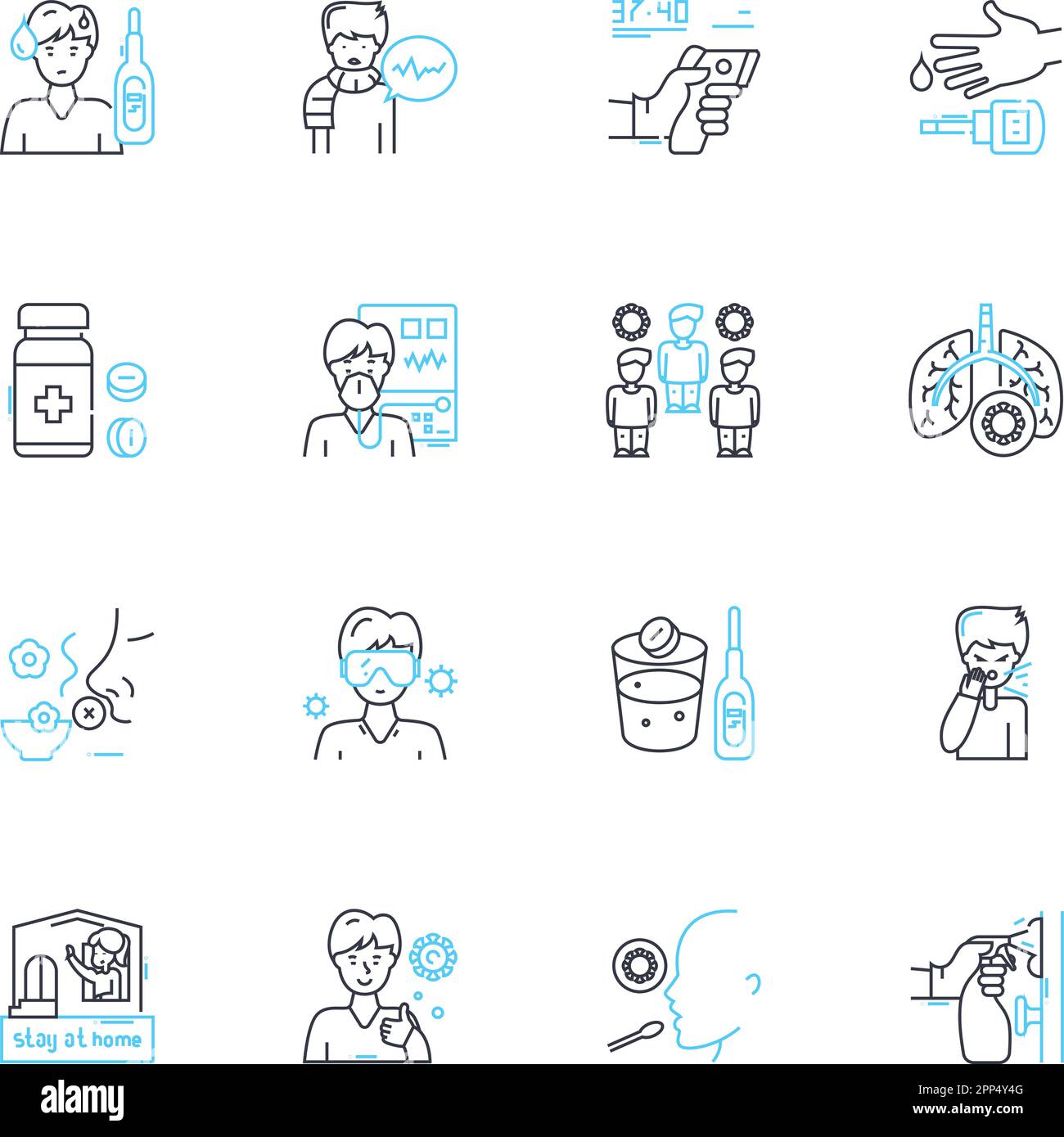 Virus protection linear icons set. Antivirus, Malware, Spyware ...