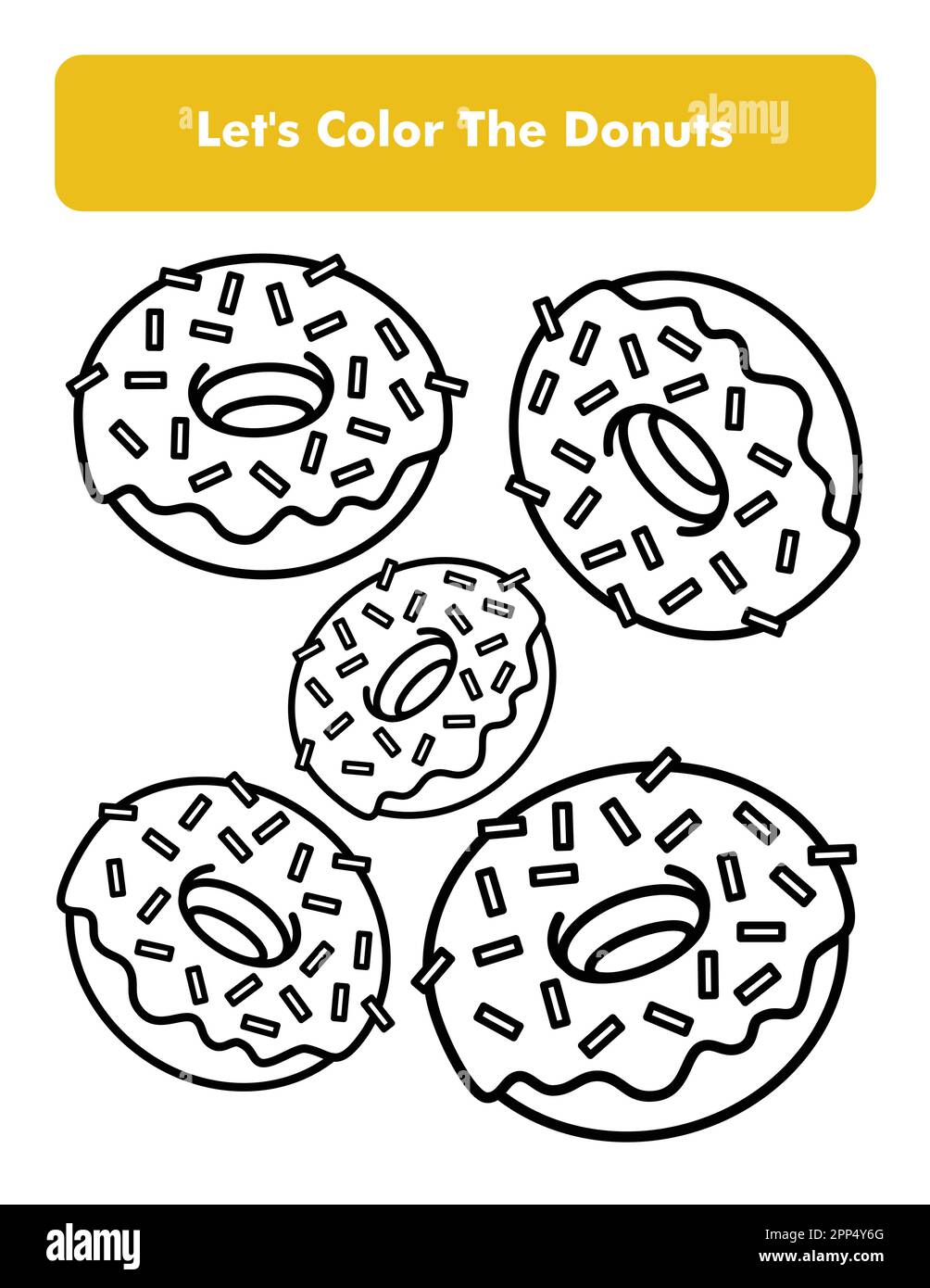 Donuts Coloring Book Page In Letter Page Size Children Coloring ...