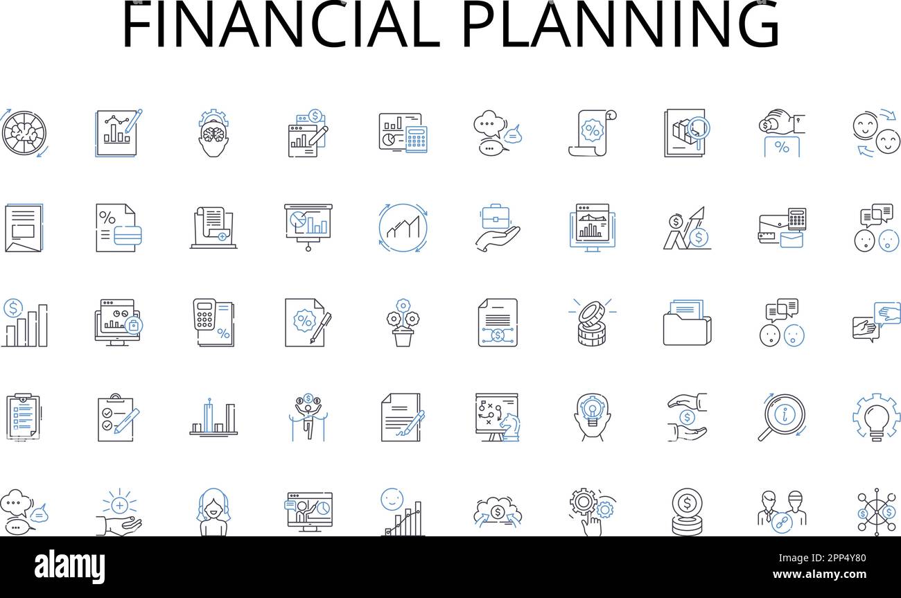 Financial Planning line icons collection. Engagement, Loyalty, Benefits ...