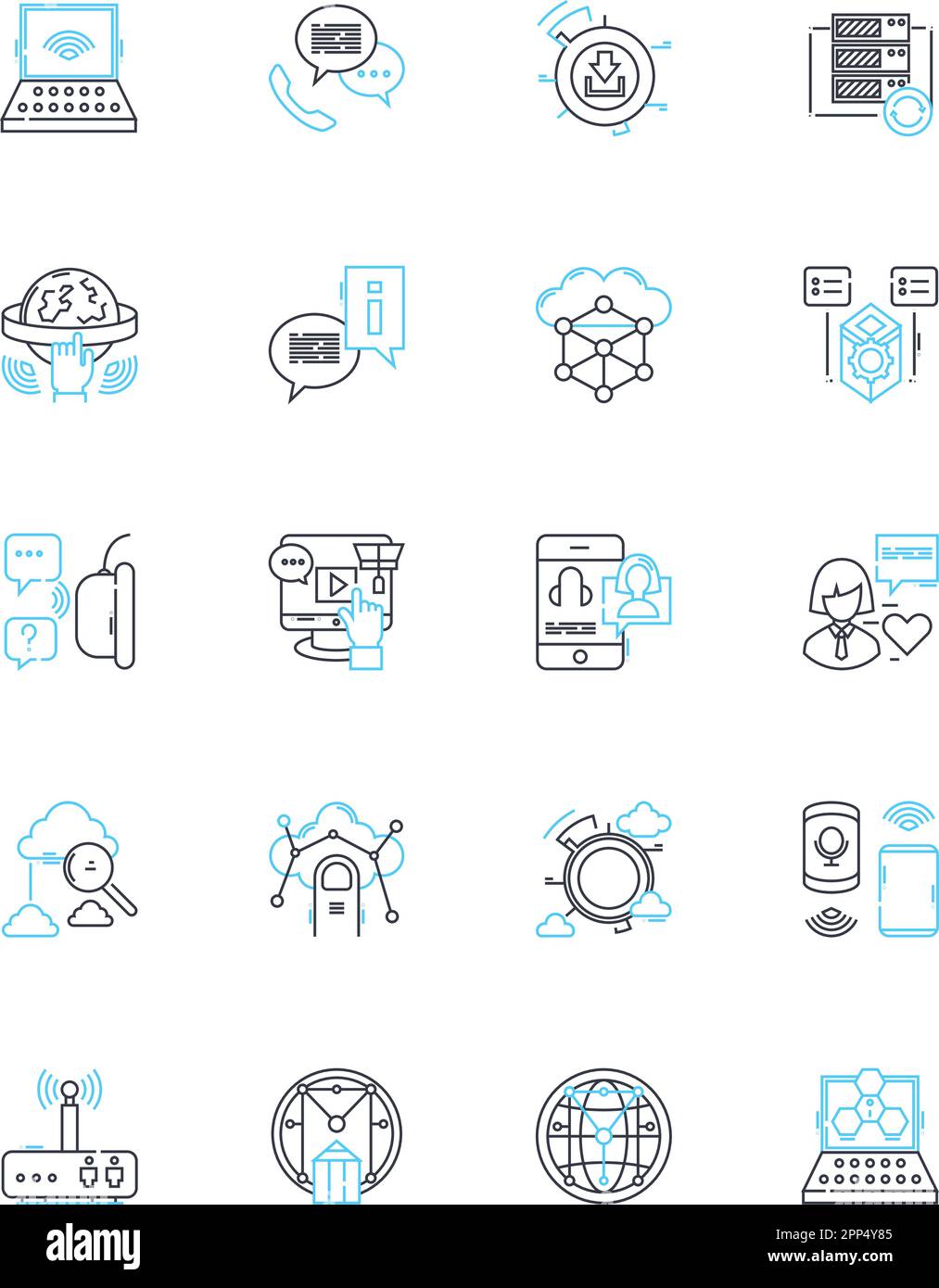 Recruiting services linear icons set. Talent, Hiring, Recruitment ...