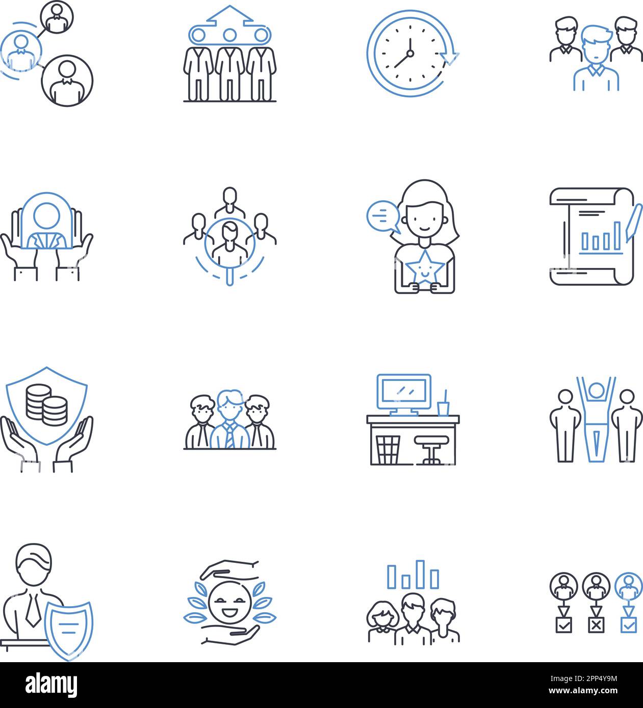 Managerial expertise line icons collection. Leadership, Decision-making ...