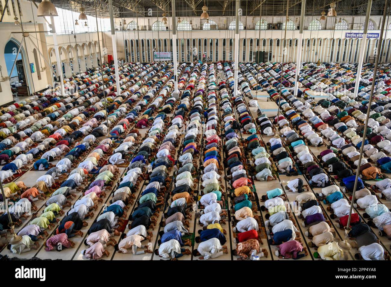 Muslims offer prayers on the first day of Eid al-Fitr, which marks the ...