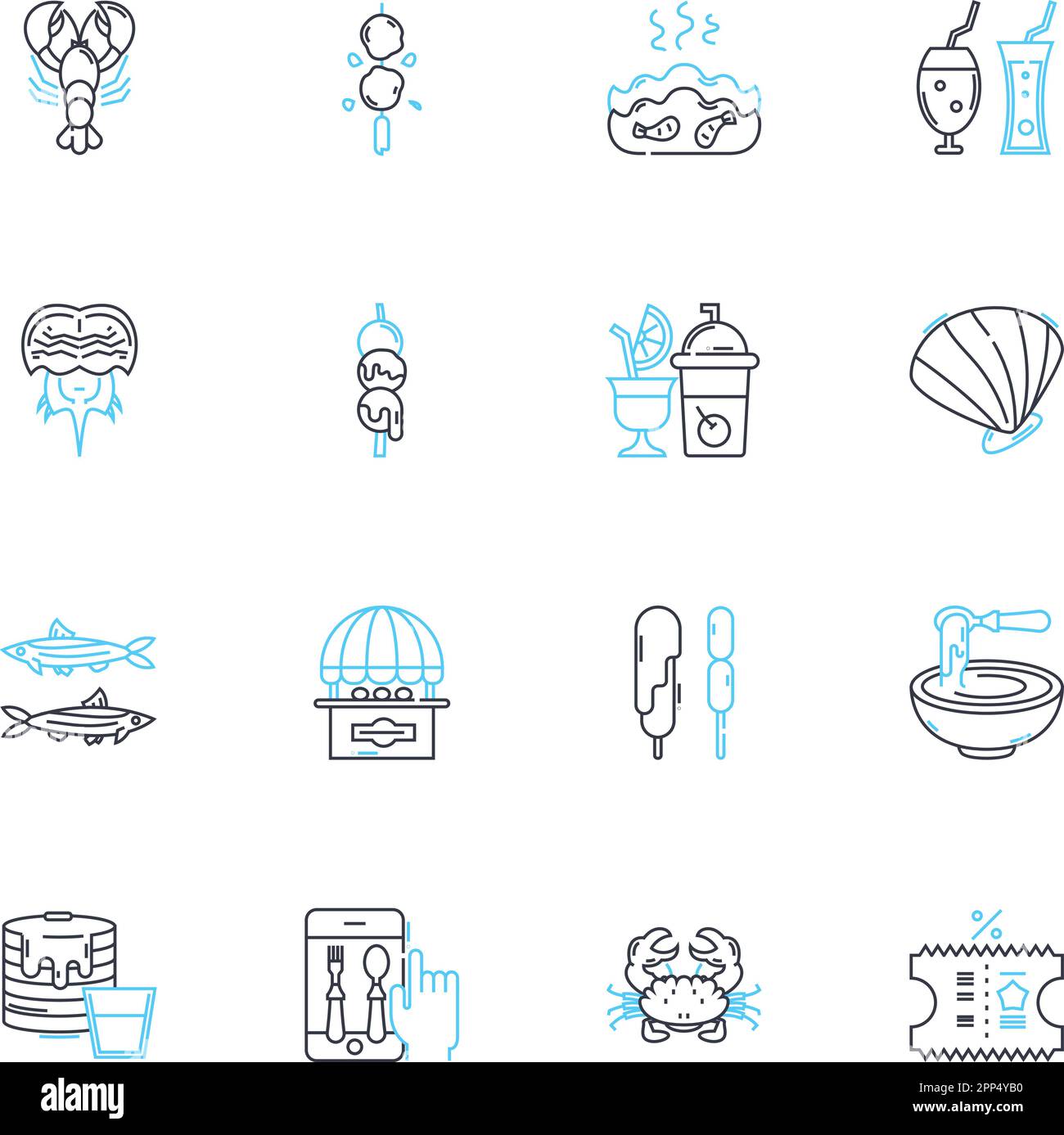 Banquet linear icons set. Celebration, Feast, Grandeur, Gala, Elegance ...