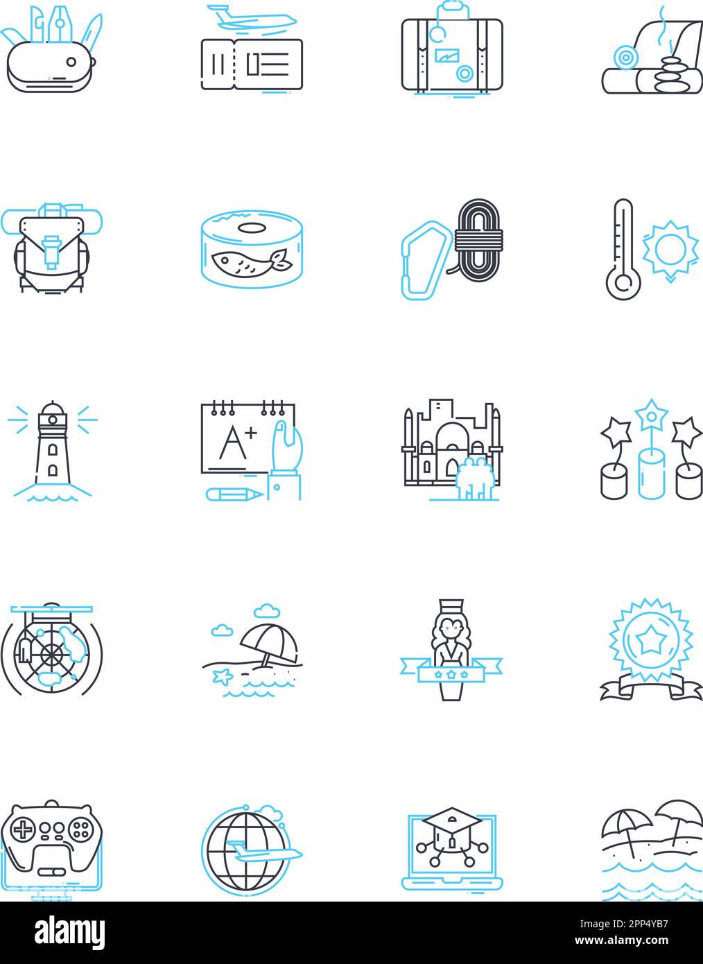 Restful break linear icons set. Serenity, Tranquility, Relaxation ...