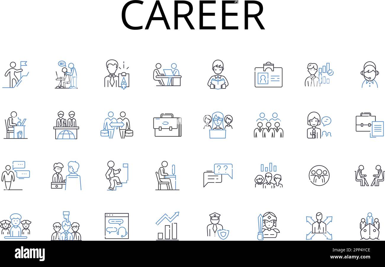Career line icons collection. Job, Profession, Employment, Occupation ...