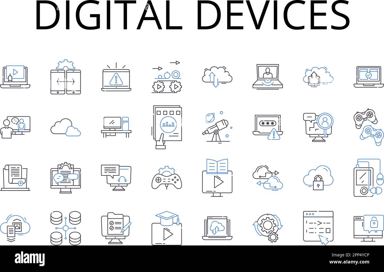 Digital devices line icons collection. Electronic gadgets, Advanced ...
