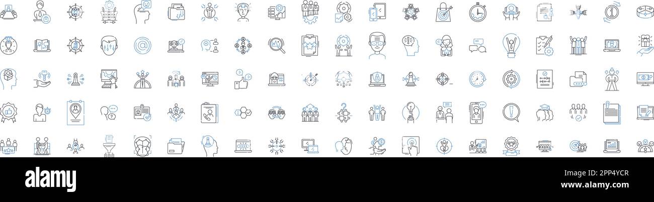 Trade connections line icons collection. Commerce, Exchange, Bartering ...