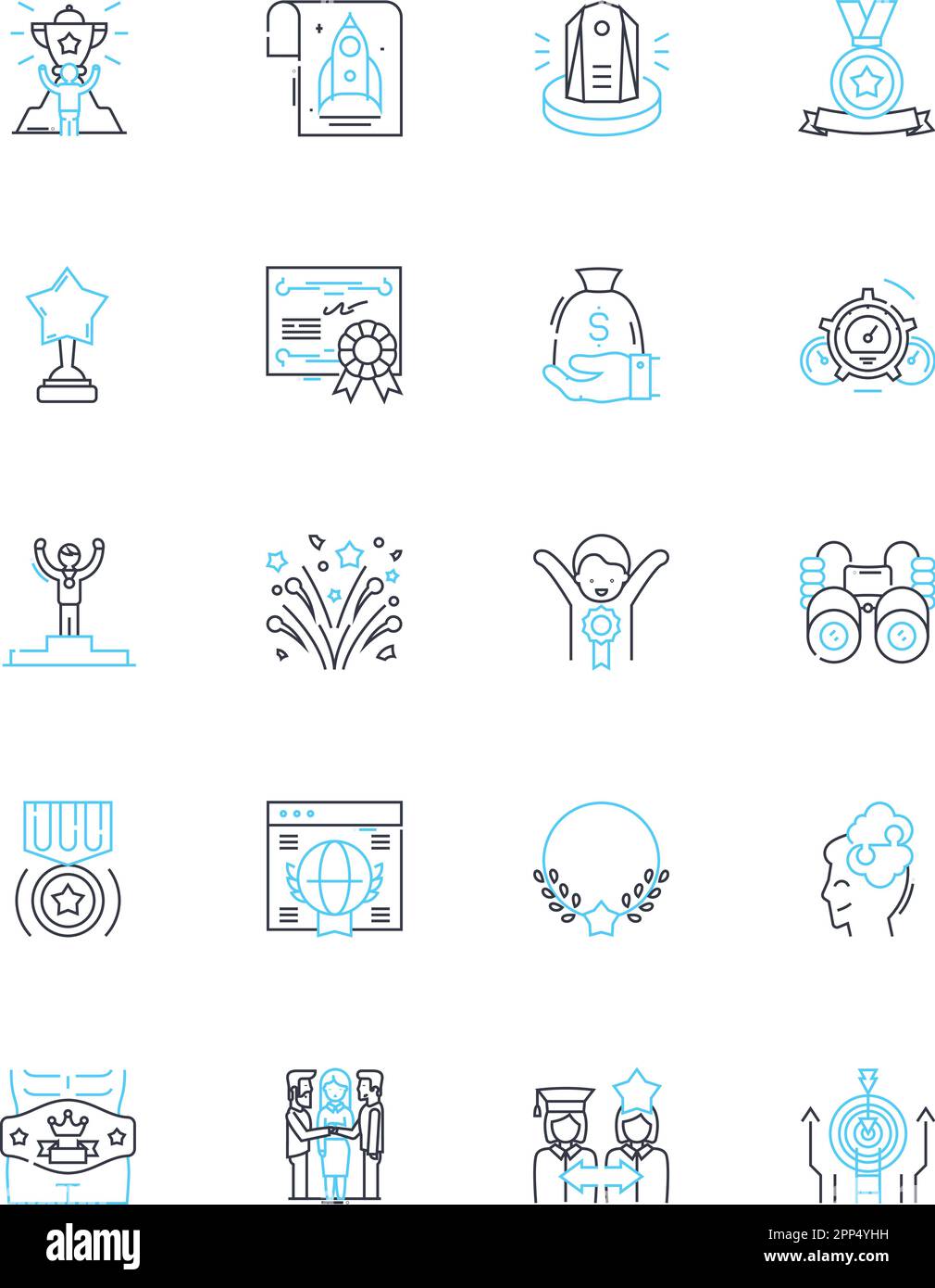 Playification linear icons set. Gamification, Engagement, Rewards, Motivation, Fun, Incentives ...