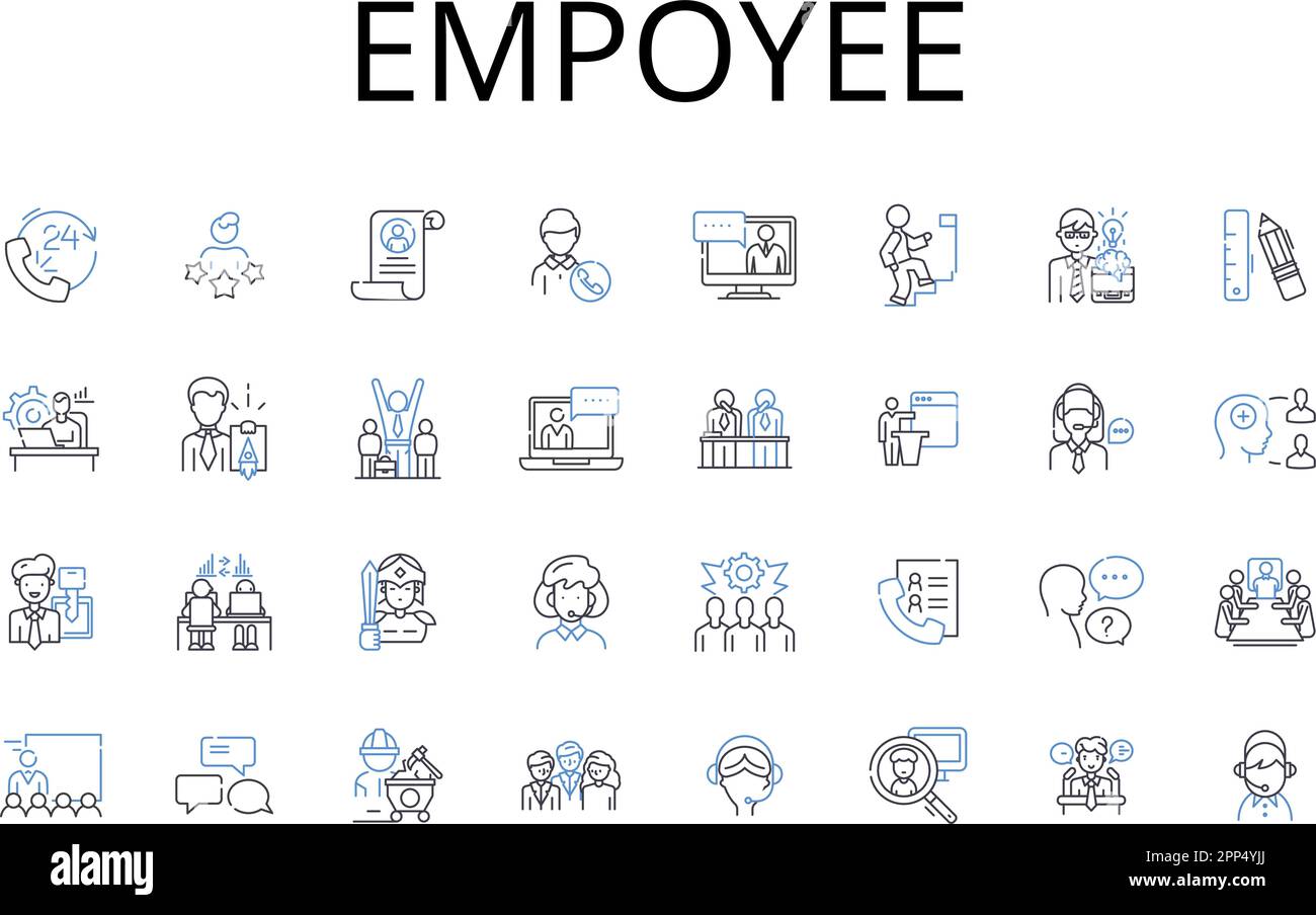Empoyee line icons collection. Team member, Staffer, Worker bee, Crew ...