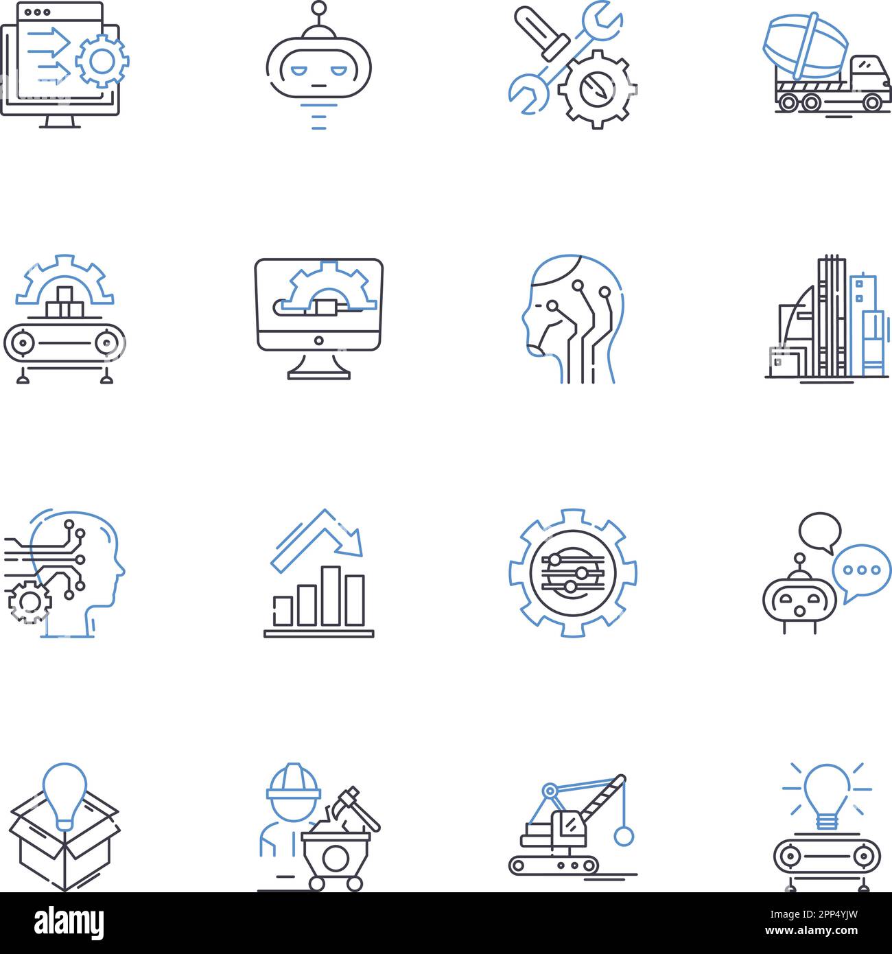 Company line icons collection. Innovative, Reliable, Progressive ...