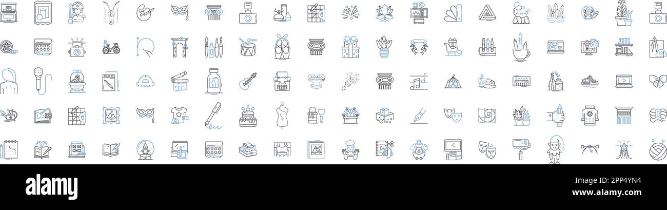 Creative Process Line Icons Collection Nspiration Imagination Experimentation Innovation