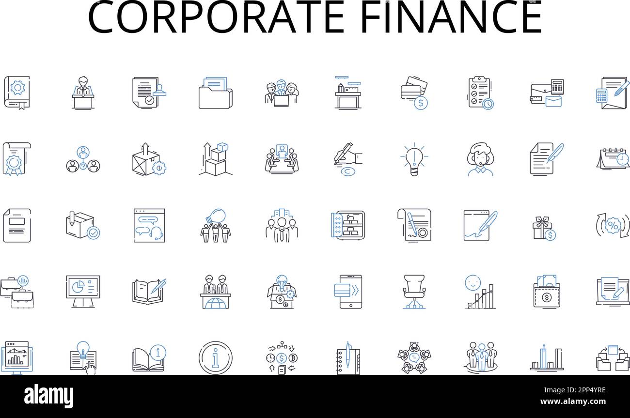 Corporate finance line icons collection. Investment, Expansion, Assets ... Corporate finance line icons collection. Investment, Expansion, Assets ...