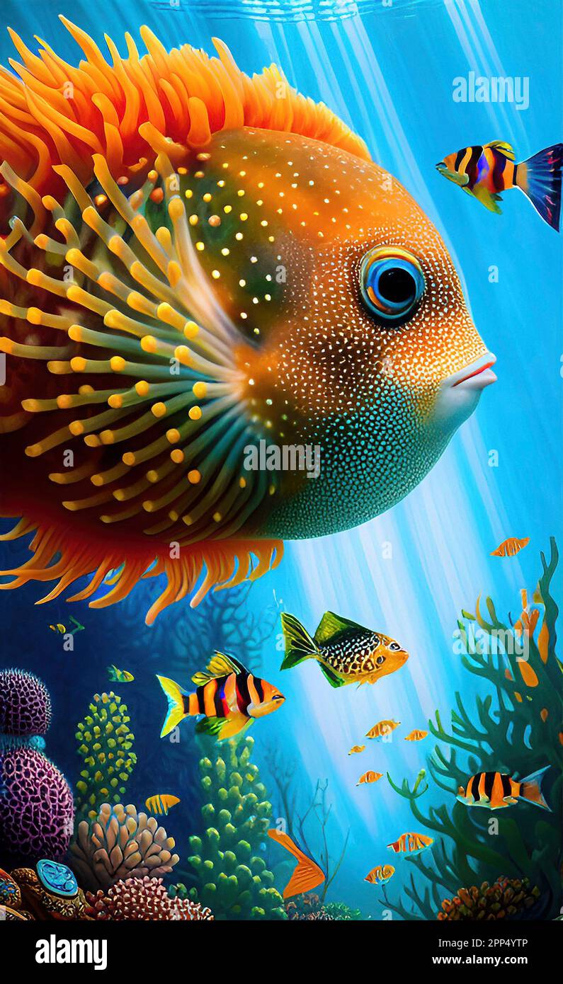 Puffer fish artwork hi-res stock photography and images - Alamy
