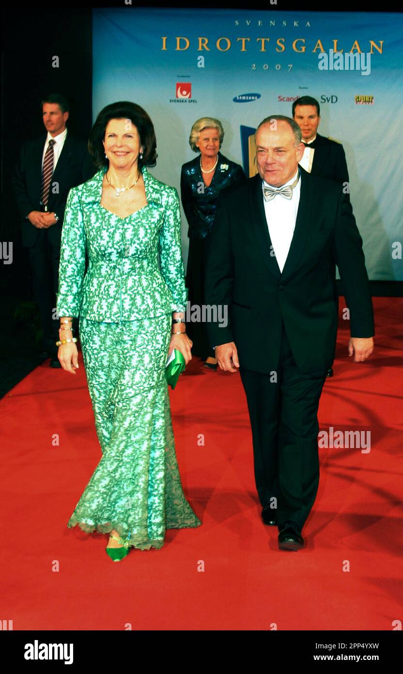 QUEEN SILVIA of Sweden at yearly sport gala in Stockholm Globe arena ...