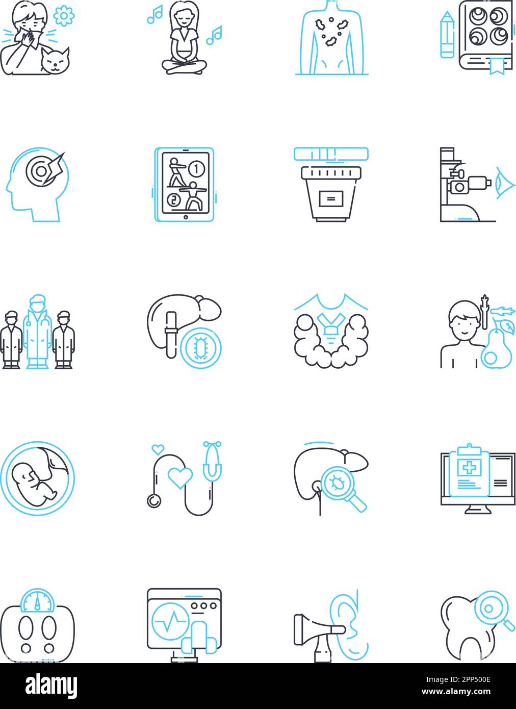 Beauty linear icons set. Radiant, Glamorous, Stunning, Sublime ...