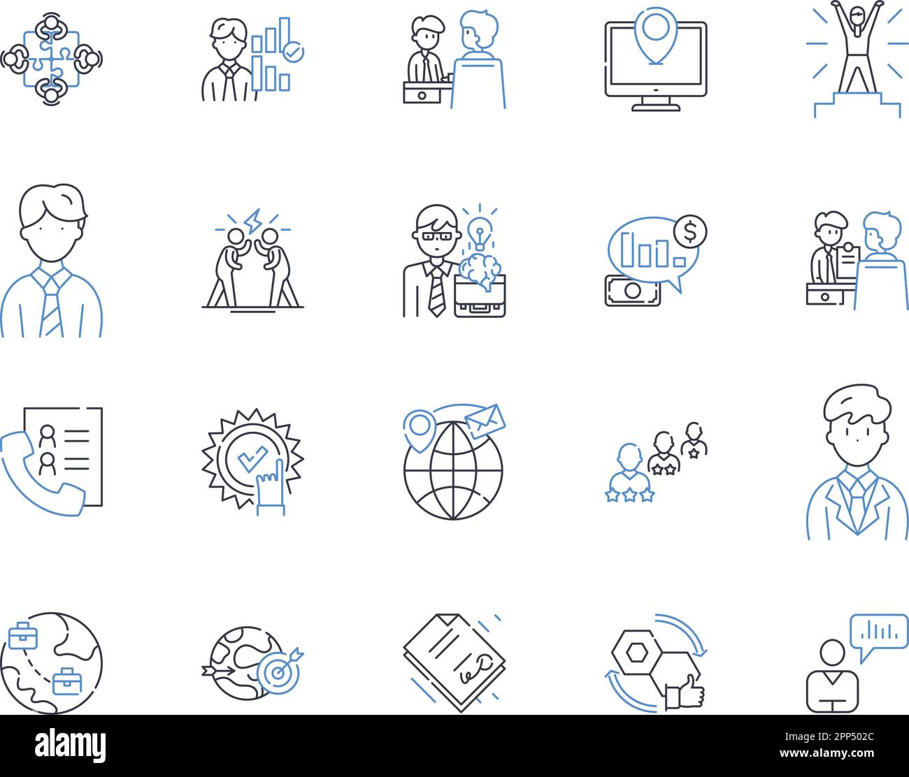 Mobile marketing line icons collection. Audiences, Conversion ...