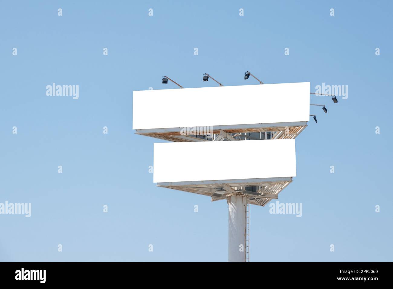 Mock up. Triangle billboard banner or advertising poster board with ...