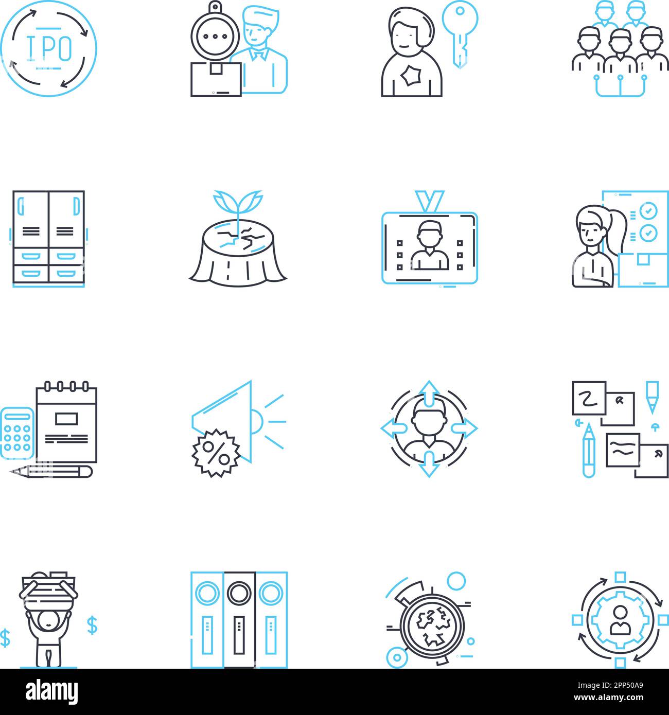 Supervisory board linear icons set. governance, oversight, directors, trustees, leadership ...