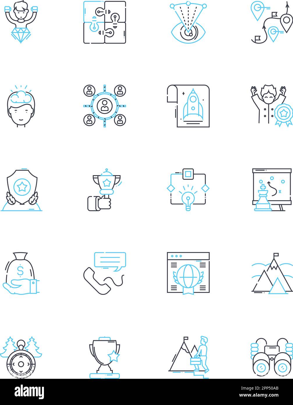 Instructing linear icons set. Guidance, Education, Teaching, Coaching ...