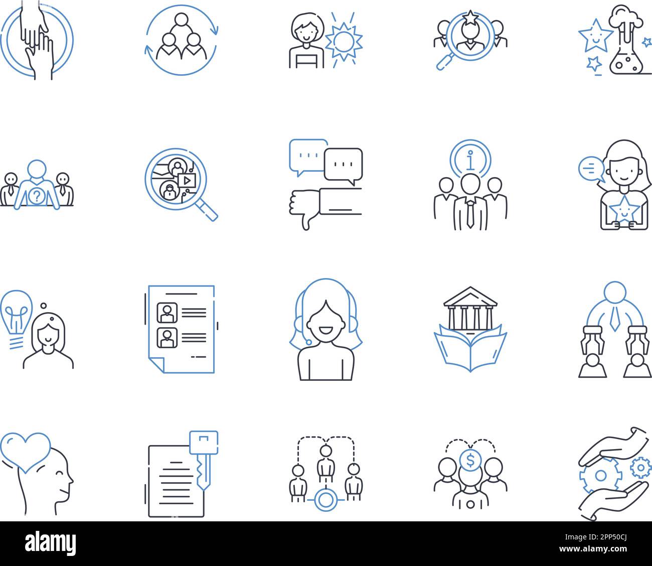 Talent enrichment line icons collection. Development, Growth ...