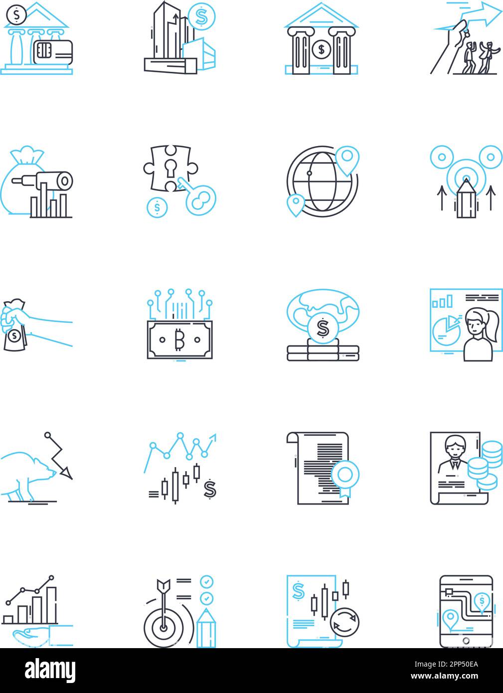 Retirement plan linear icons set. Savings, Investment, Retirement, Pension, Annuity, Wealth ...