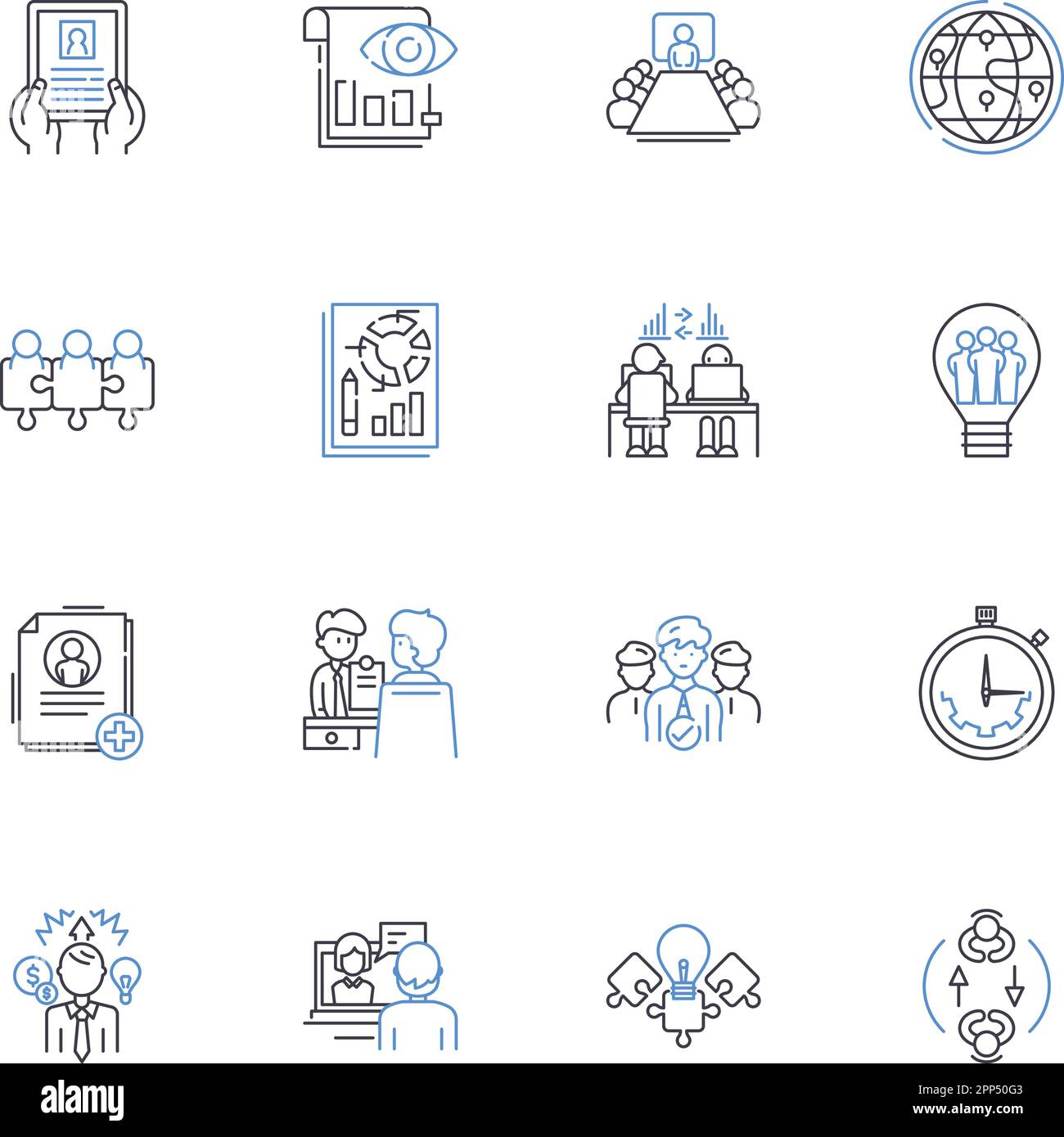 Area manager line icons collection. Supervisor, Leader, Coordinator ...