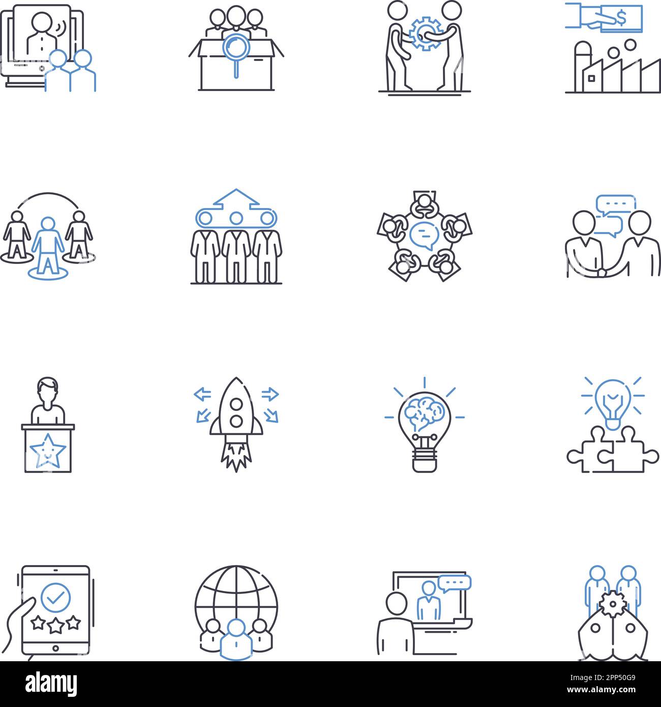 Modern Project Line Icons Collection Sustainable Innovative