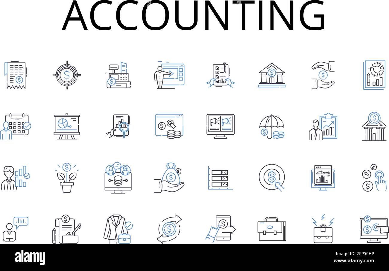 Accounting line icons collection. Marketing, Sales, Economics ...