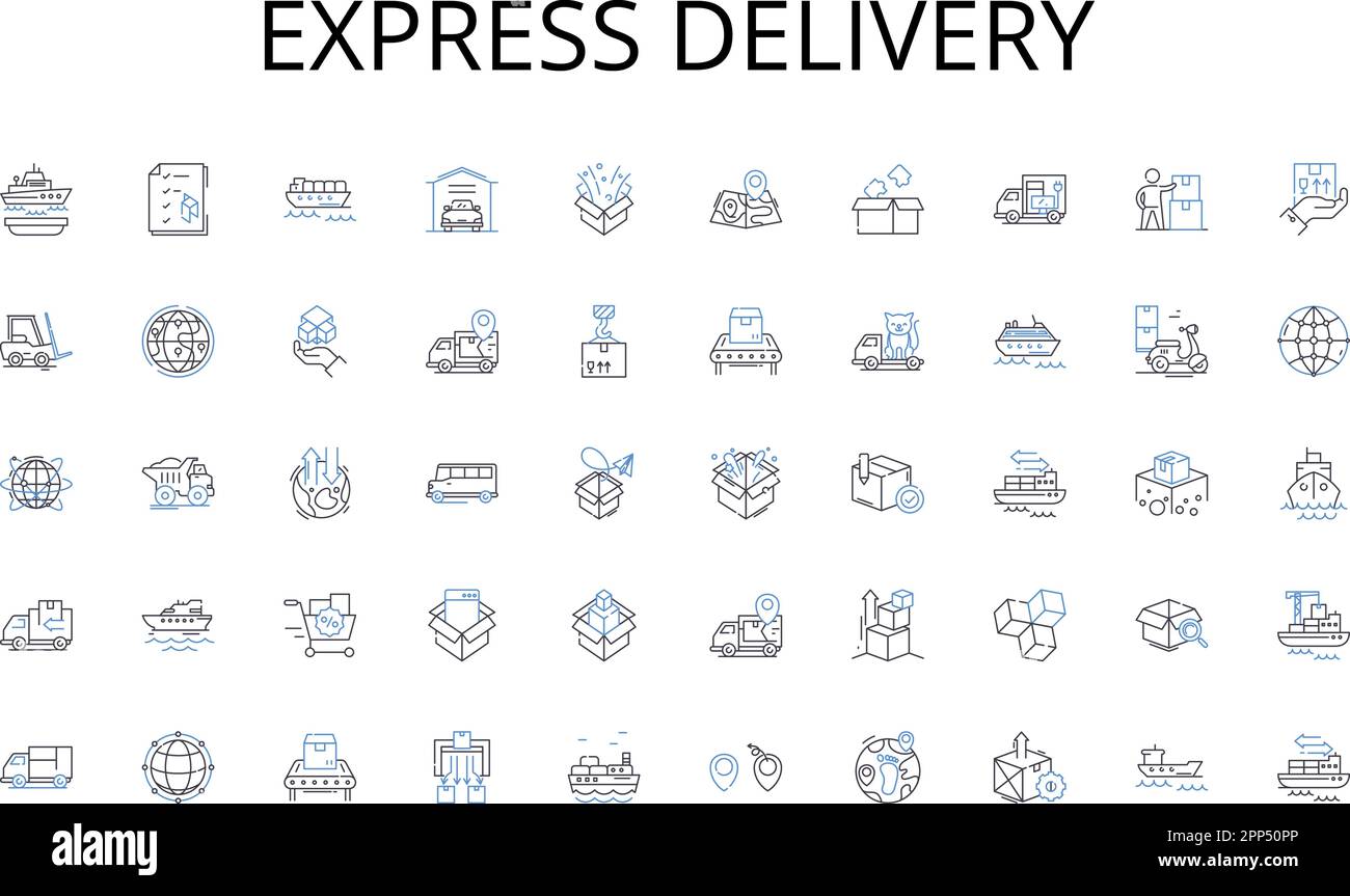 Express delivery line icons collection. Training, Coaching, Mentoring ...
