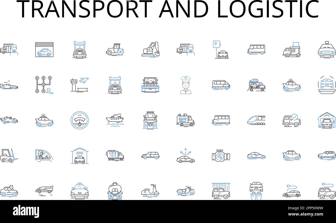 Transport and logistic line icons collection. Bartering, Exchange ...
